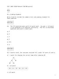 Grading Standard - Data Structures - Solved Exams - Docsity