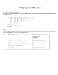 Assembled Version - Machine Structures - Exams - Docsity
