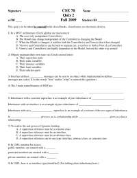Sequence Diagram - Computer Science - Quiz | Exercises Computer Science | Docsity