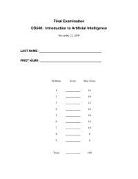 Algorithm - Artificial Intelligence - Exam | Exams Artificial Intelligence - Docsity