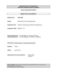 Flow Rate - Thermofluids - Exam - Docsity