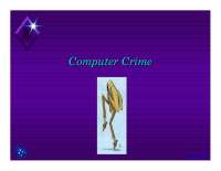 Computer Crime - Computerization and Its Impacts - Lecture Slides - Docsity