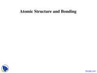 Atomic Structure and Bonding - Intermediate Mechanics of Materials - Lecture Slides - Docsity