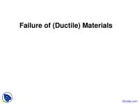 Ductile Materials - Intermediate Mechanics of Materials - Lecture Slides - Docsity