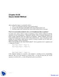 Gauss-Seidel Method - Numerical Analysis - Solved Exam - Docsity