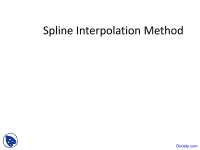Spline Interpolation Method - Numerical Methods - Lecture Slides - Docsity