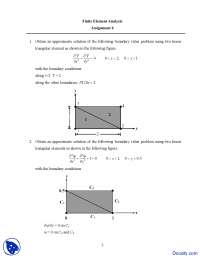 Linear Triangular Element - Finite Element Analysis - Assignment - Docsity