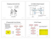 Designing Instruction Set - Computation Structures - Lecture Slides - Docsity