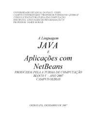 Netbeans Java - Apostilas - Ciência da Computação Parte1 - Docsity