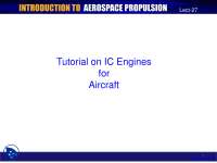 Engines for Aircraft - Introduction to Aerospace Propulsion - Lecture Slides - Docsity