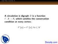 Circulation - Graph Theory - Lecture Slides | Slides Applied Mathematics | Docsity