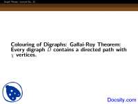 Colouring of Digraphs - Graph Theory - Lecture Slides - Docsity