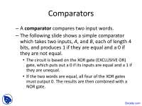 Comparators - Principles of Computer Architecture - Lecture Slides ...