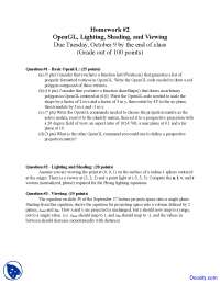 Lighting, Shading - Introduction to Computer Graphics - Assignment - Docsity