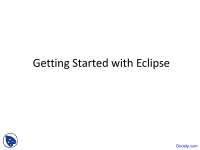 Getting Started - Java and the Web - Lecture Slides - Docsity