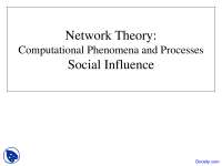 Social Influence - Network Theory - Lecture Slides - Docsity