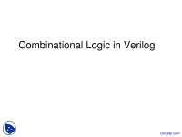 Combinational Logic in Verilog - Digital System Design - Lecture Slides - Docsity