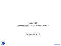 Introduction to Discrete Fourier Transform - Elements of Discrete Signal Analysis - Lecture ...