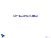Carry-Lookahead Addition - Digital System Design - Lecture Slides - Docsity