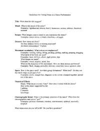 Guidelines for Taking Notes at Dance Performance - Dance Appreciation ...
