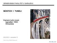 Mostovi i tuneli-Skripta-Mostovi-Građevinski | Rezime' predlog Arhitektura - Docsity