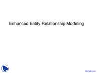 Enhanced Entity Relationship Modeling - Database Design - Lecture Slides - Docsity