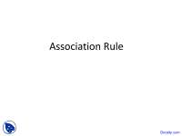 Market Basket Analysis - Database Design - Lecture Slides - Docsity