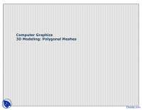 Polygonal Meshes - Computer Graphics - Lecture Slides - Docsity