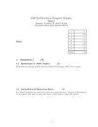 Animation - Computer Graphics - Quiz - Docsity