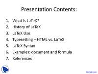History of Latex - Database Design - Lecture Slides - Docsity