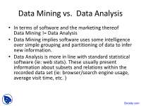 Data Analysis - Database Design - Lecture Slides - Docsity