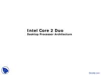 Desktop Processor Architecture - Computer Systems Architecture - Lecture Slides - Docsity