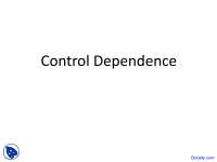 Control Dependence - Advanced Compiling Techniques - Lecture Slides - Docsity