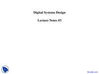 Logic Design - Digital Systems - Lecture Slides - Docsity