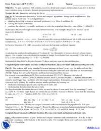 Dynamic Programming - Data Structures - Lab - Docsity