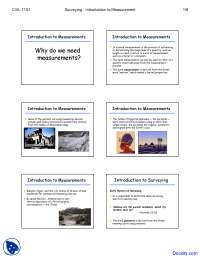 Introduction to Measurement - Civil Engineering Measurements - Lecture ...