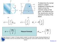 Flexure Formula - Mechanics of Materials - Lecture Slides - Docsity