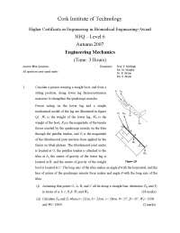 Shear Stress - Engineering Mechanics - Past Exam Paper - Docsity