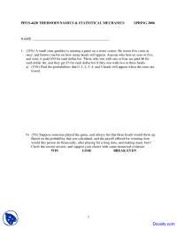 4-Dipole System - Thermodynamics and Statistical Mechanics - Exam - Docsity
