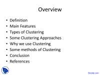 Types of Clustering - Data Base Management System - Lecture Slides - Docsity