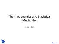 Fermi Gas - Thermodynamics and Statistical Mechanics - Lecture Slides ...