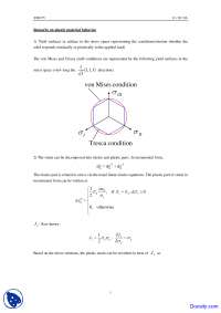 Remarks on Plastic Material Behavior - Advanced Mechanics of Solids ...