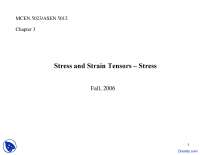 Stress and Strain Tensors - Mechanics of Aerospace Structures - Lecture Slides - Docsity