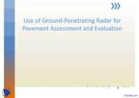 Pavement Assessment - Pavement Managment System - Lecture Slides - Docsity