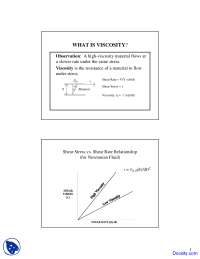 Viscosity - Civil Engineering - Lecture Slides - Docsity