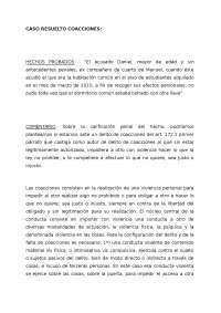 PRACTICA SOBRE LA COACCION, DERECHO PENAL II - Ejercicios de Derecho ...