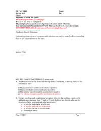 Exam 2 Questions and Answers - General Physics: Mechanics and Particle | PHYS 161 - Docsity