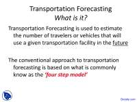 Transportation Forecasting - Transportation Engineering - Lecture Slides | Slides Transportation ...