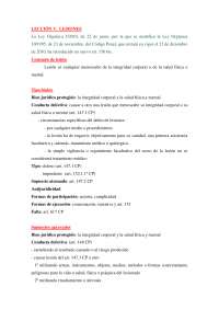 Esquema Tema 5 LESIONES - Esquemas y mapas conceptuales de Derecho Penal - Docsity
