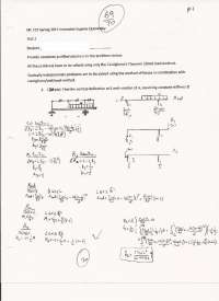 Solved Mid Term Exam for Strength of Materials II | ME 219 - Docsity